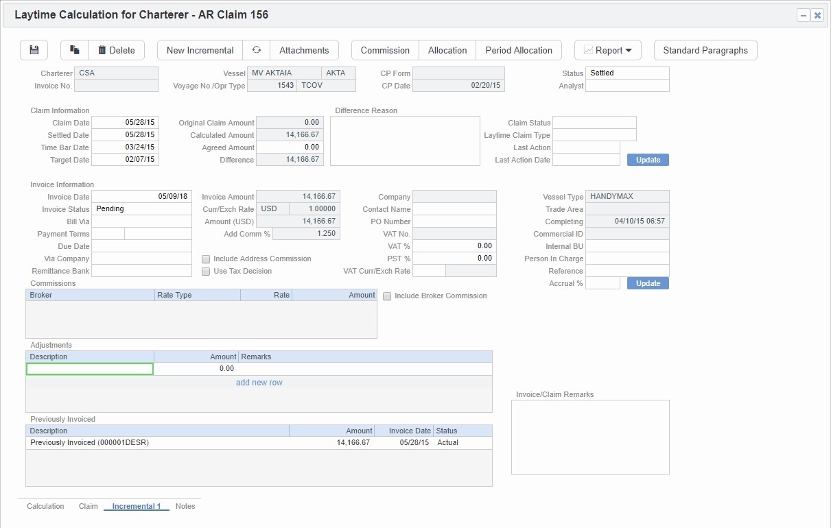 IMOS - Laytime Calculation